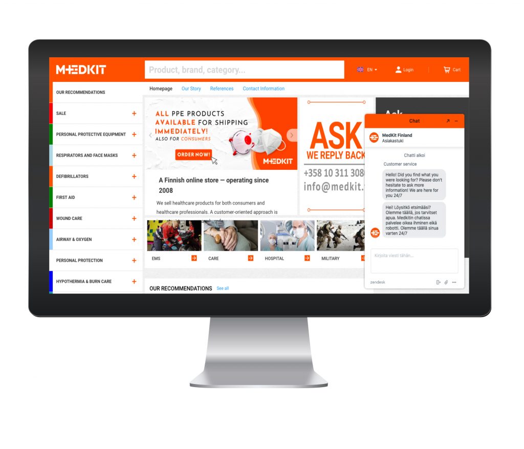 Customer Support and Sales Tool for MedKit Finland - Pepron